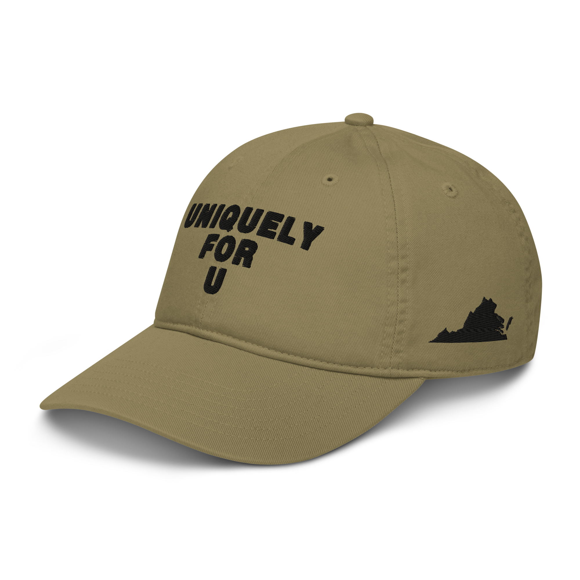 UniquelyForU Stacked Organic Dad Hat Embroidered Black UniquelyForU Stacked Organic Dad Hat Embroidered Black